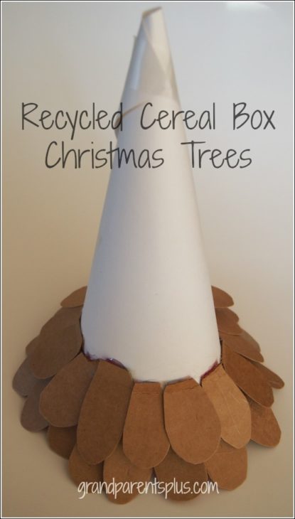 Recycled Cereal Box Christmas Trees - GrandparentsPlus ...